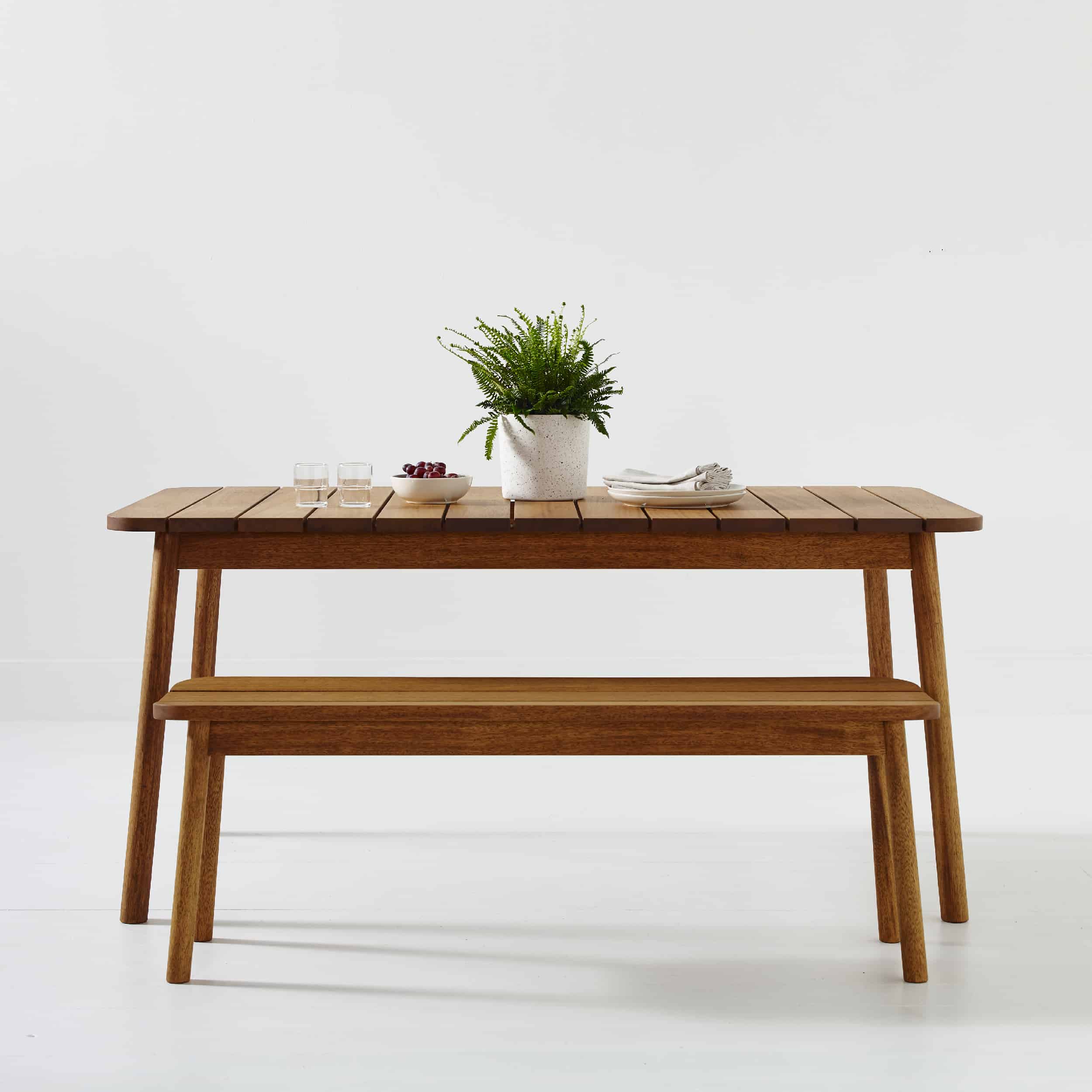 Outdoor Solid Iroko Dining Bench by Another Country