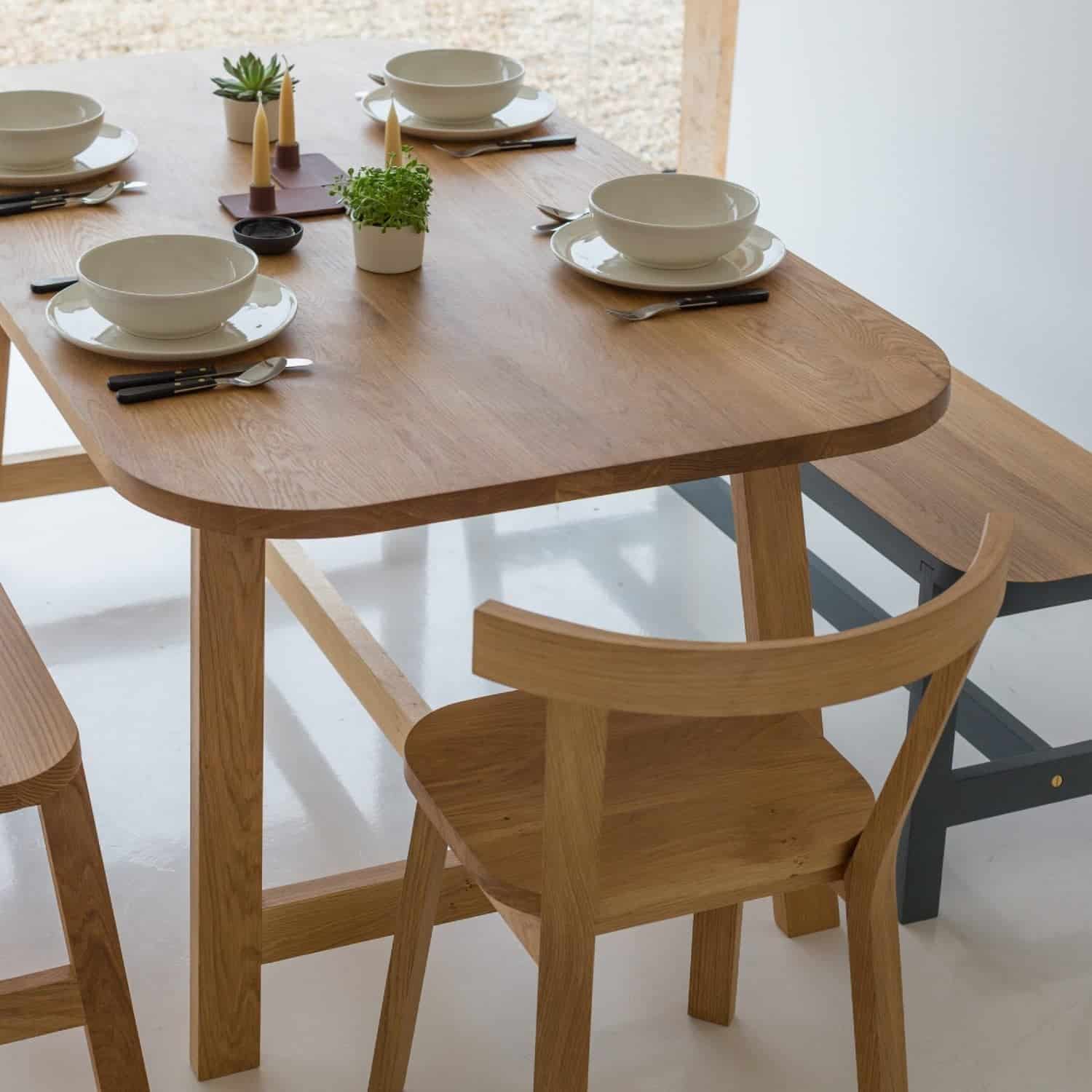 Modern Oak Solid Dining Table Three by ANOTHER COUNTRY