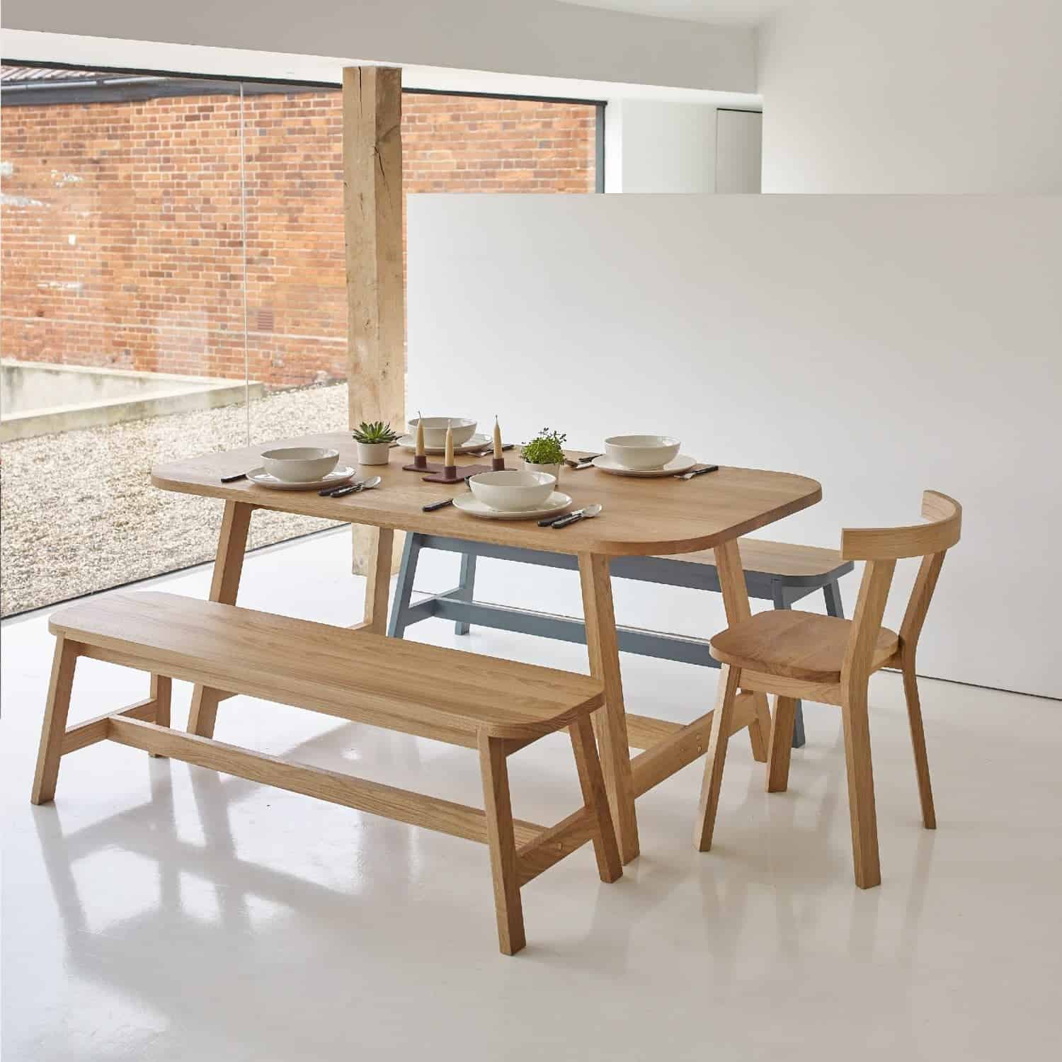 Modern Oak Solid Dining Table Three by ANOTHER COUNTRY