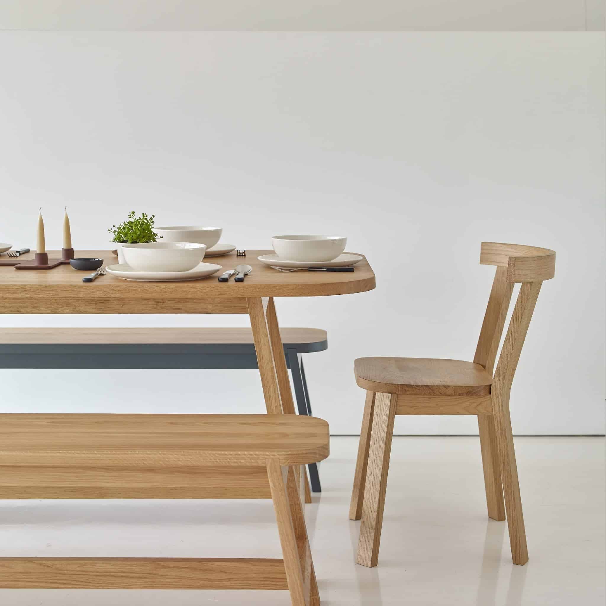 Modern Oak Solid Dining Table Three by ANOTHER COUNTRY